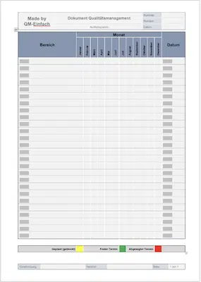 Formular Vorlage Auditprogramm I ISO 9001 I NEU in Word
